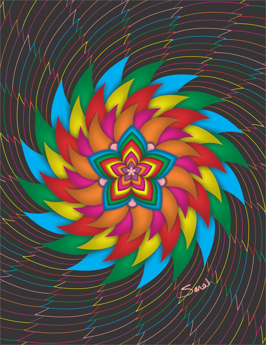 Flower Whirl Color Me – SarahCath's Art